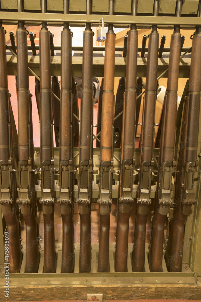 Rack of WWII rifles Stock Photo | Adobe Stock