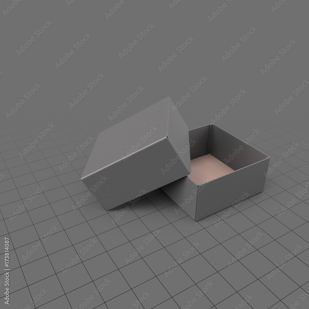 Square box with lid Stock 3D asset | Adobe Stock