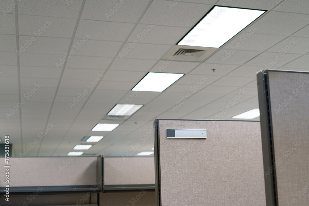 office cubicle and room ceiling with lamp Stock Photo | Adobe Stock