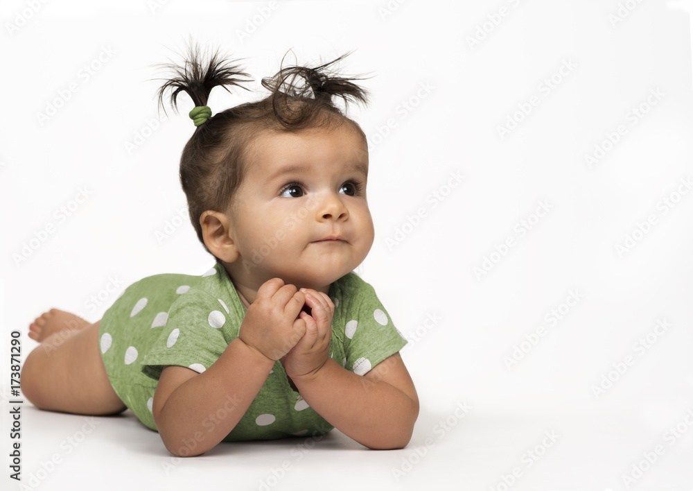 Green Baby Girl Background