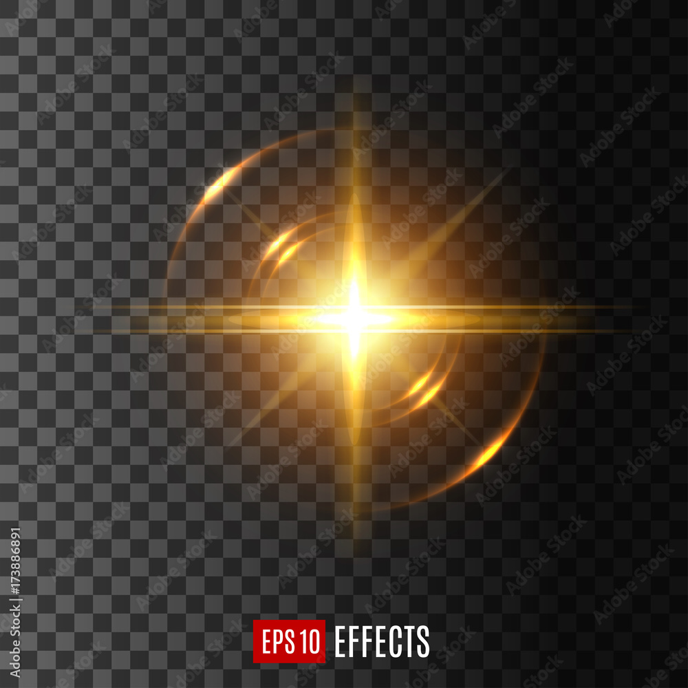 Light flash with lens flare effect vector icon Stock Vector | Adobe Stock