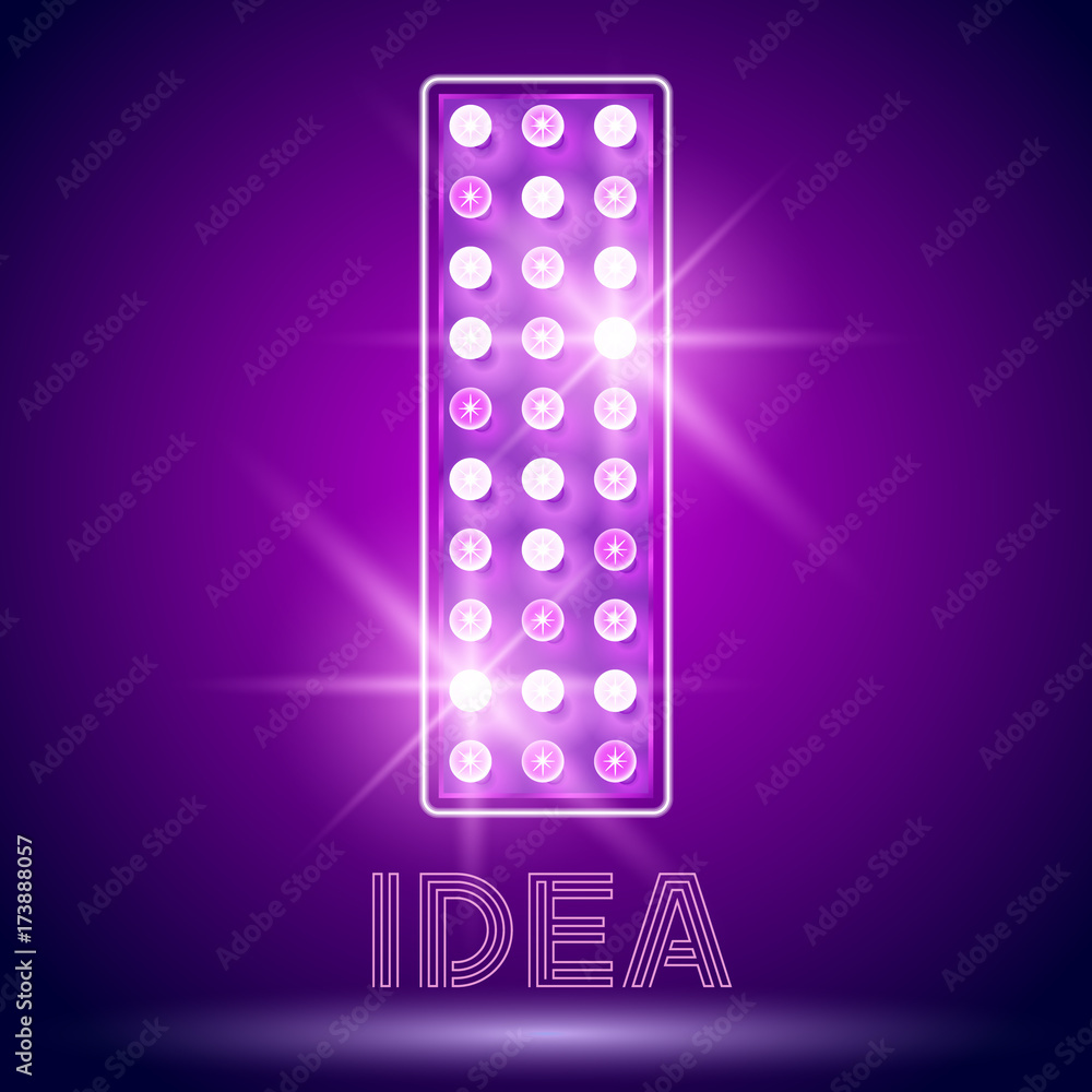 Vector chic light up Alphabet set. Luxury Graphic Font. Letter I Stock ...