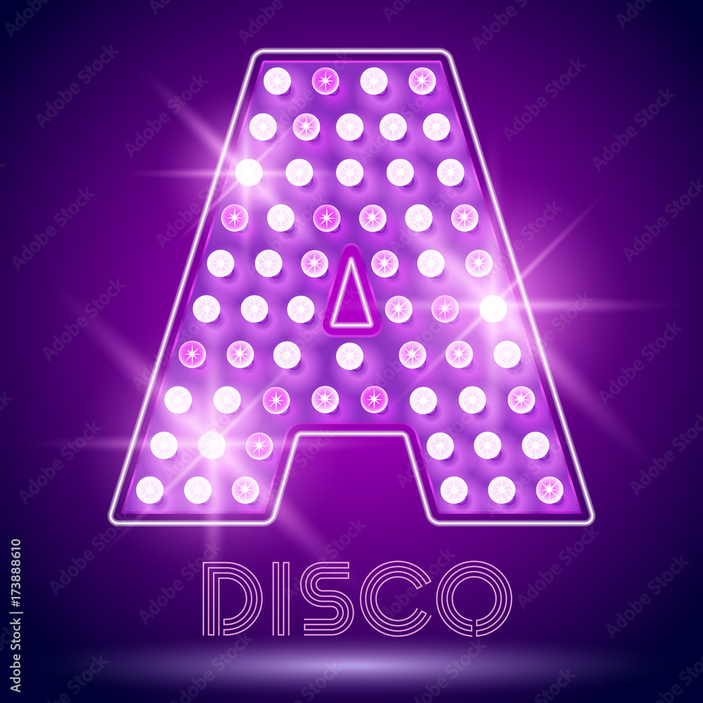 Vector chic light up Alphabet set. Luxury Graphic Font. Letter A Stock ...