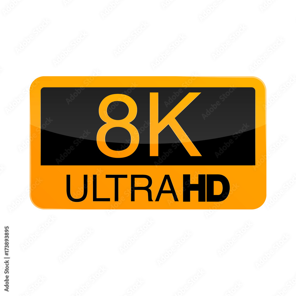 Logo 8K Ultra HD. Vector illustration of 8K video. Stock Vector | Adobe ...