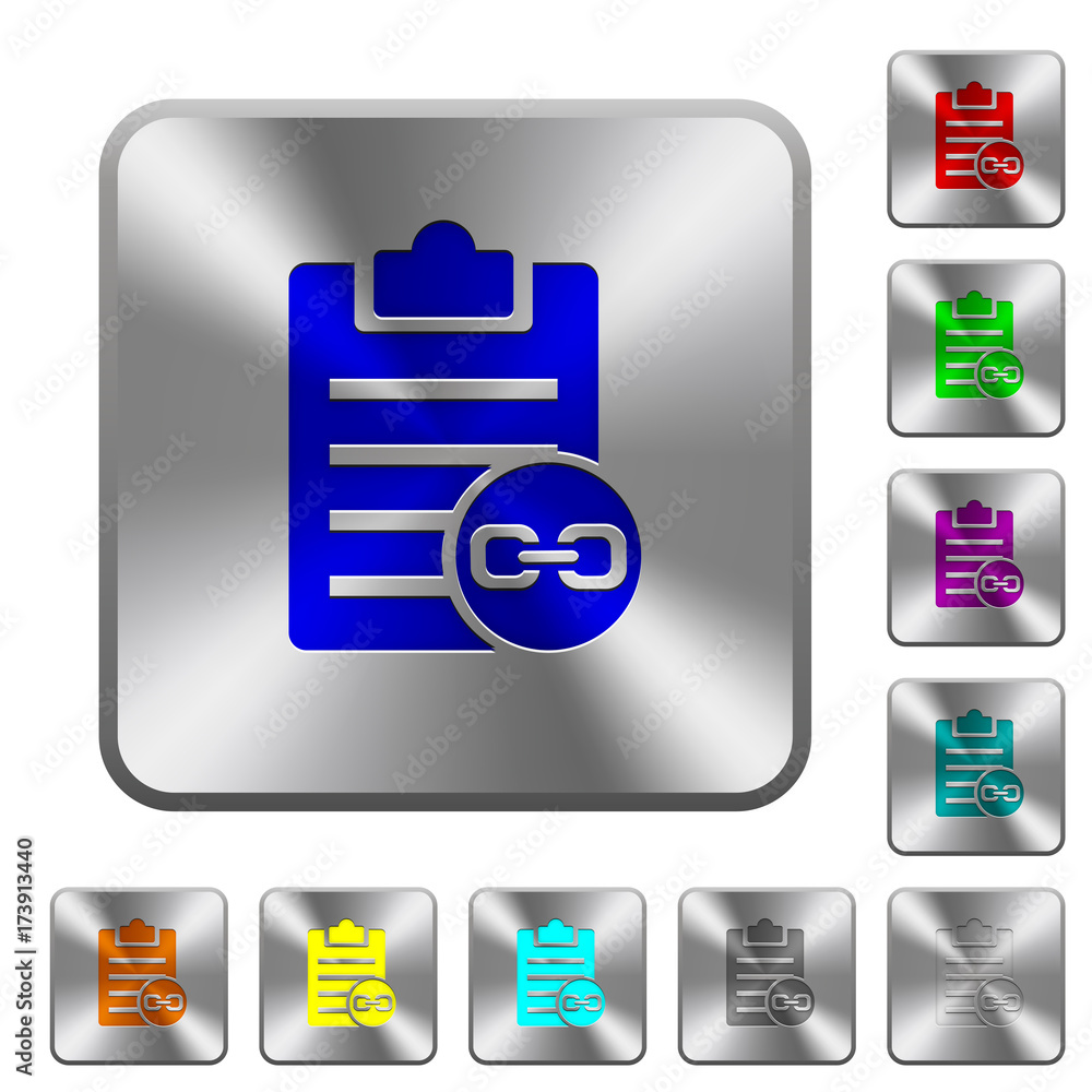 Note attachment rounded square steel buttons Stock Vector | Adobe Stock