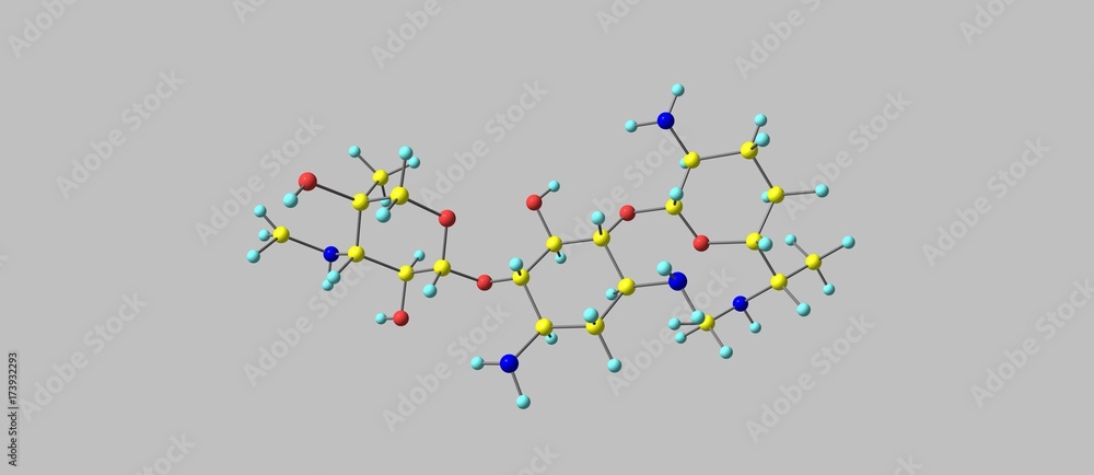 Gentamicin molecular structure isolated on grey Stock Illustration ...