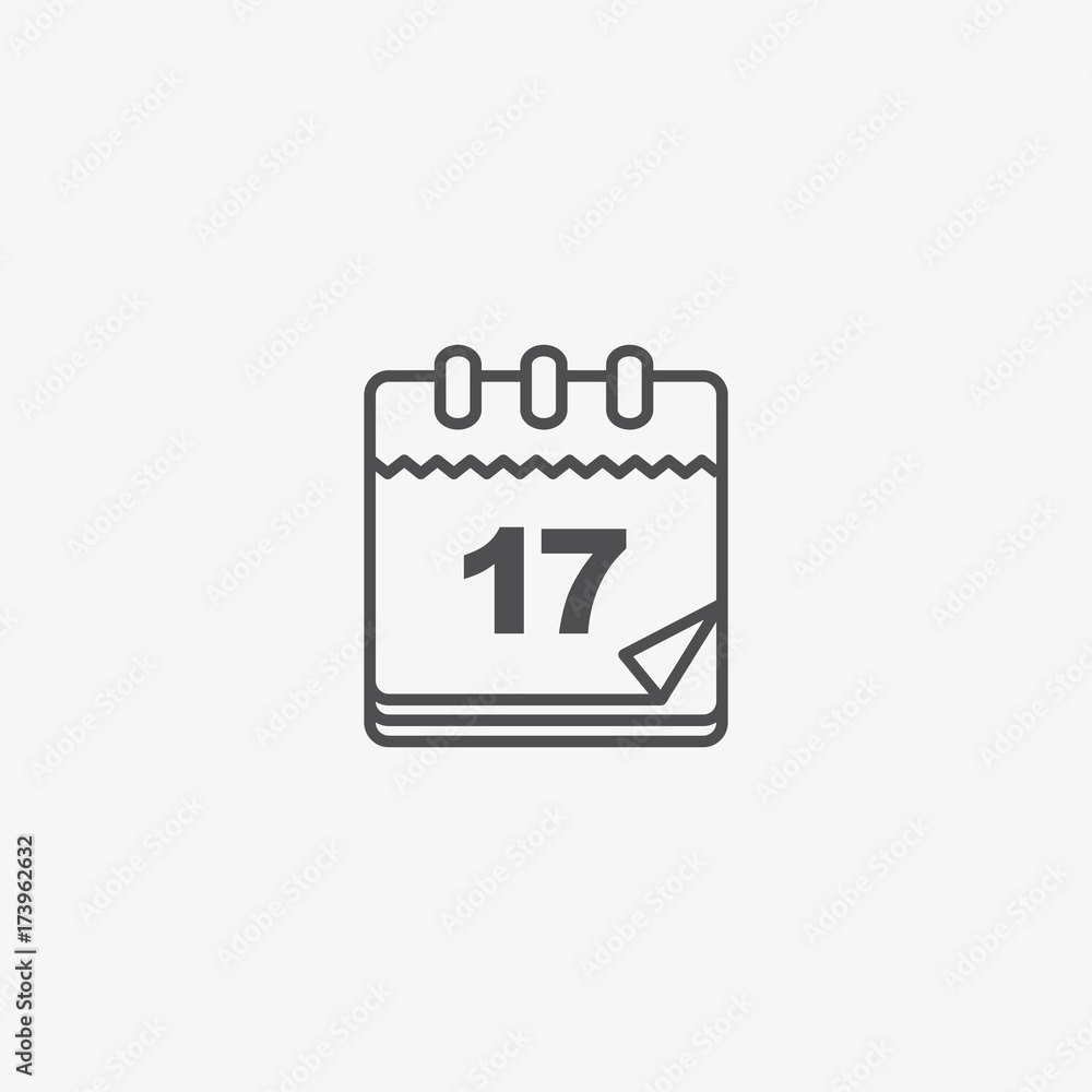 Calendar Vector Icon, Vintage Paper Calendar Vector Pictogram Stock ...