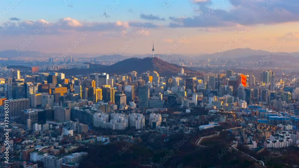 Time lapse of Seoul City Skyline, South Korea. Stock 비디오 | Adobe Stock