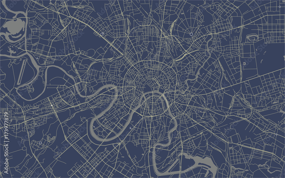 vector map of the city of Moscow, Russia Stock Vector | Adobe Stock