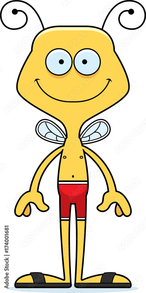 Cartoon Smiling Bee Swimsuit Stock Vector | Adobe Stock