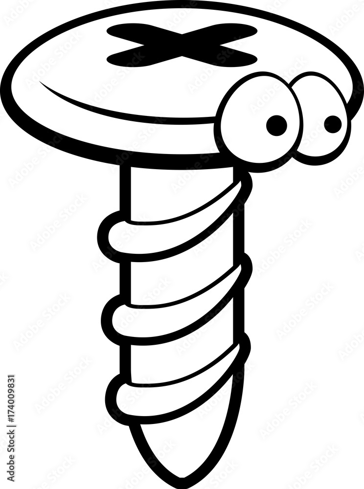 Cartoon Screw Stock Vector | Adobe Stock