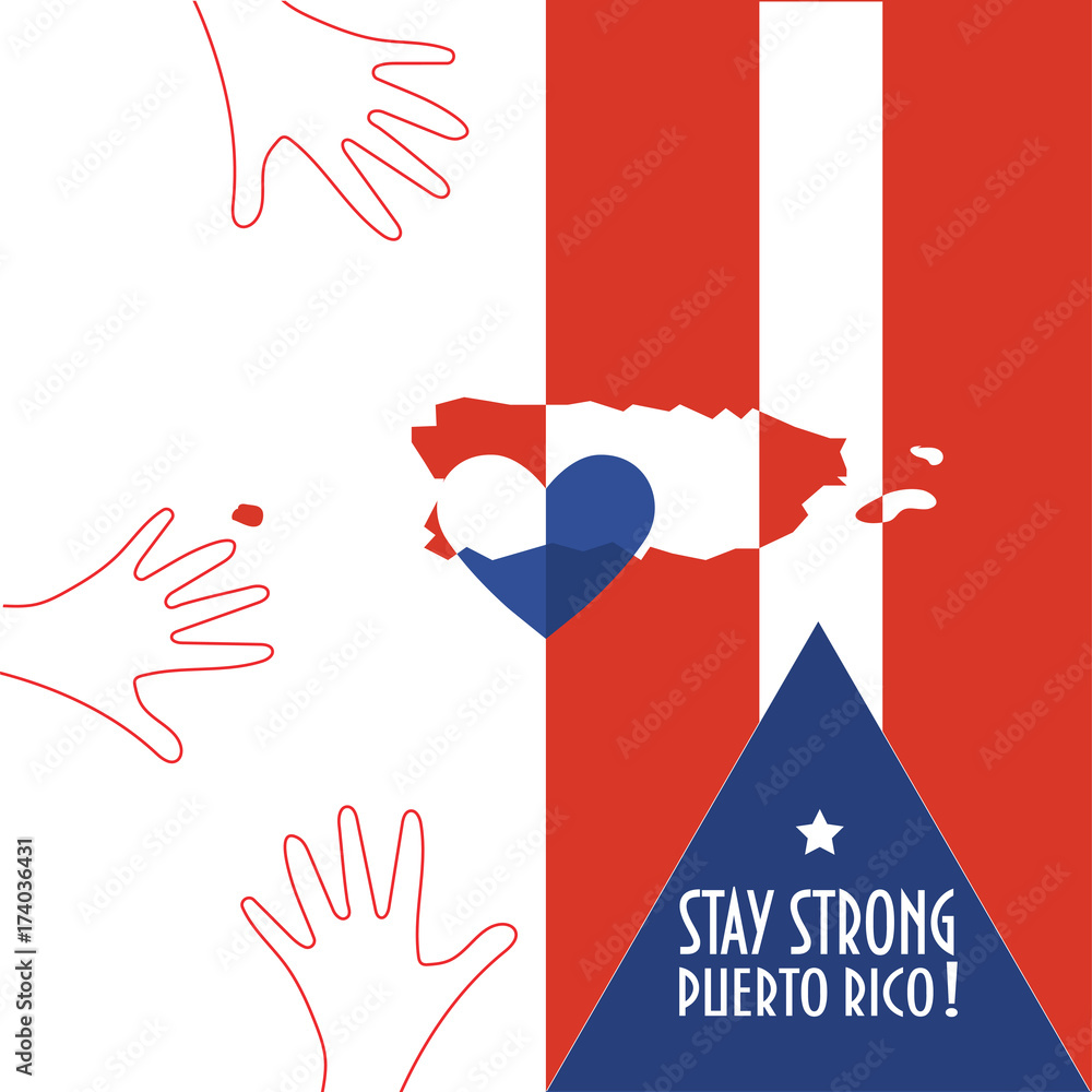 Vector illustration for Purto Rico relief and recovery after hurricane ...