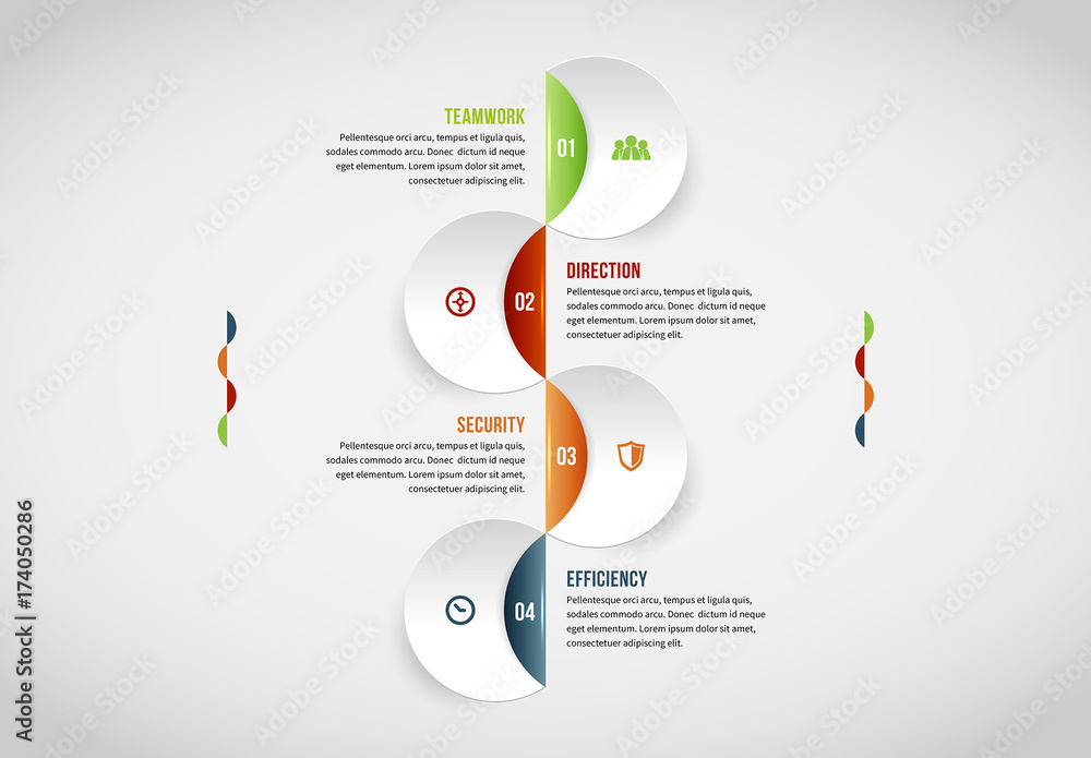 Vertical Four Step Infographic Layout 1 Stock Template | Adobe Stock