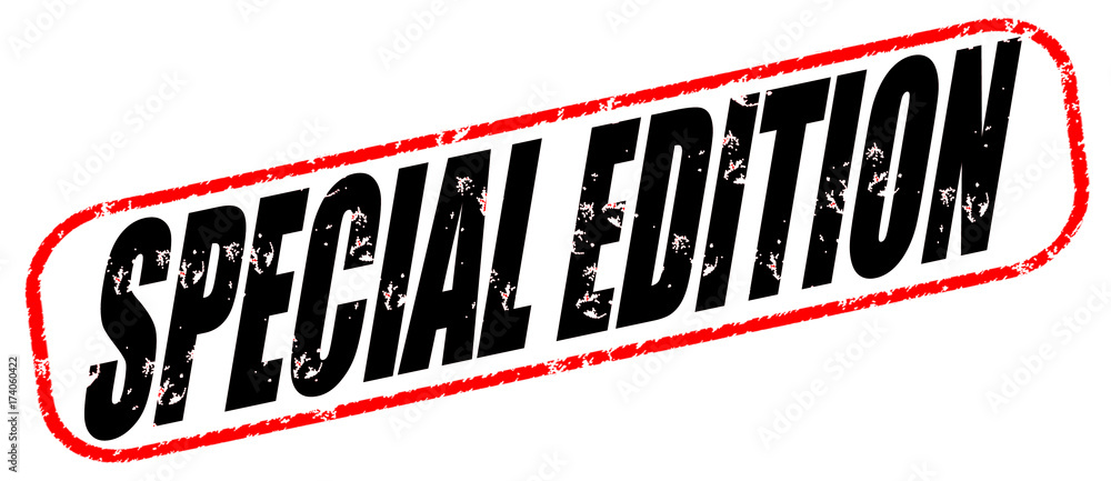 Special edition on the white background, black and red illustration ...