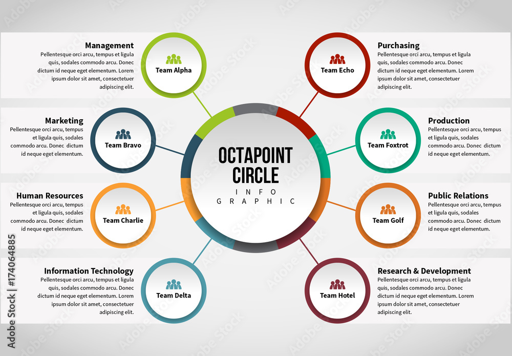 Circle Chain Infographic 12 Stock Template | Adobe Stock