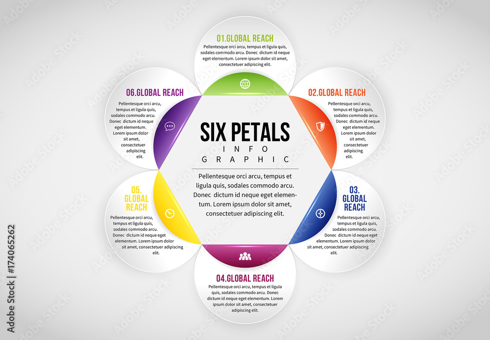 Linked Circle Cluster Infographic 8 Stock Template | Adobe Stock