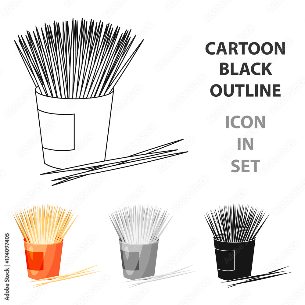 Toothpicks icon in cartoon style isolated on white background. Dental ...