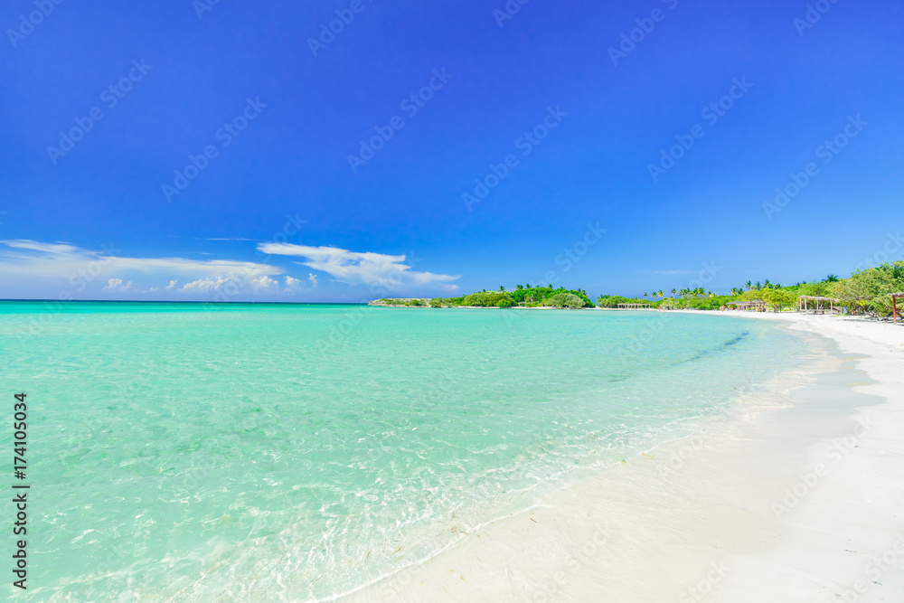 nice amazing inviting view of tropical white sand beach and tranquil ...