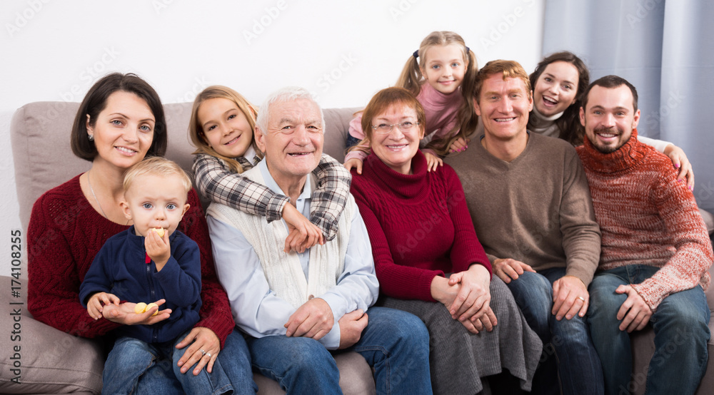 Ordinary family making numerous photos Stock Photo | Adobe Stock