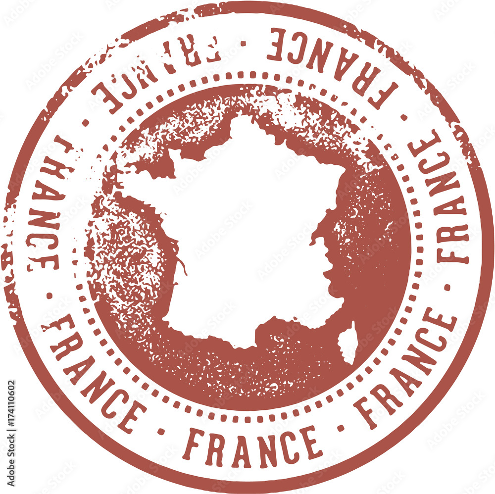 Vintage France Europe Travel Stamp Stock Vector | Adobe Stock