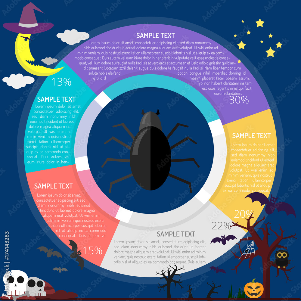 Spider Diagram Infographic Stock Vector | Adobe Stock
