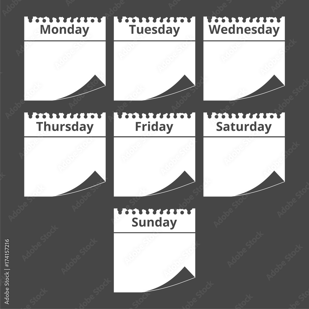 Days of the week Stock Vector | Adobe Stock