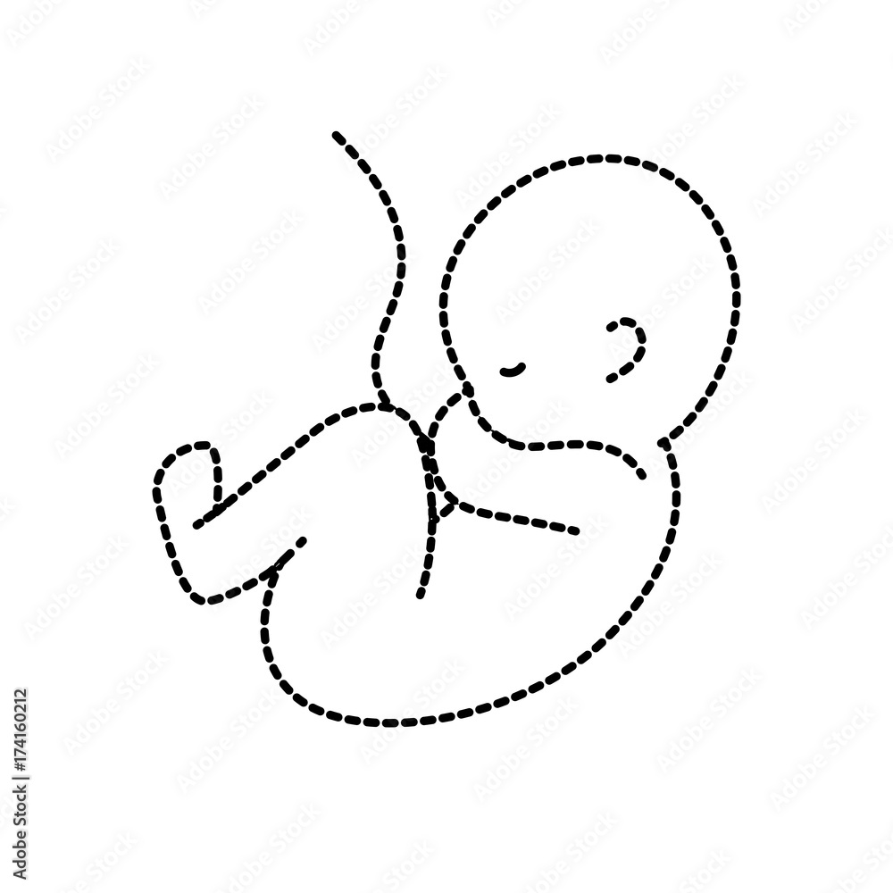 dotted shape nice baby with umbilical cord Stock Vector | Adobe Stock