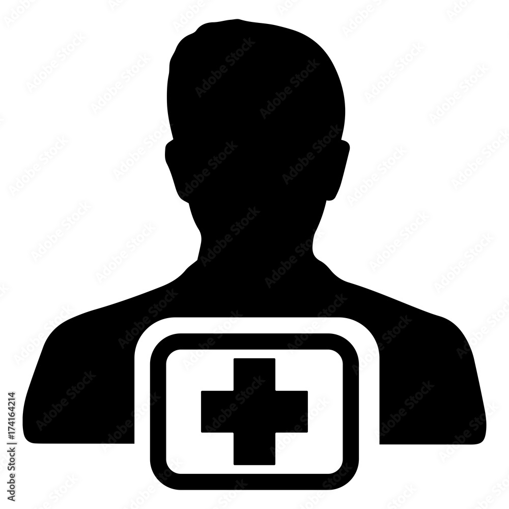 Patient black vector icon Stock Vector | Adobe Stock