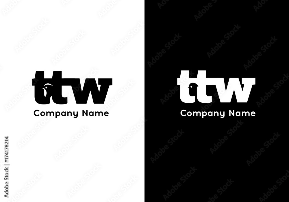 Letter TTW logo template. Premium monogram business sign. Universal ...