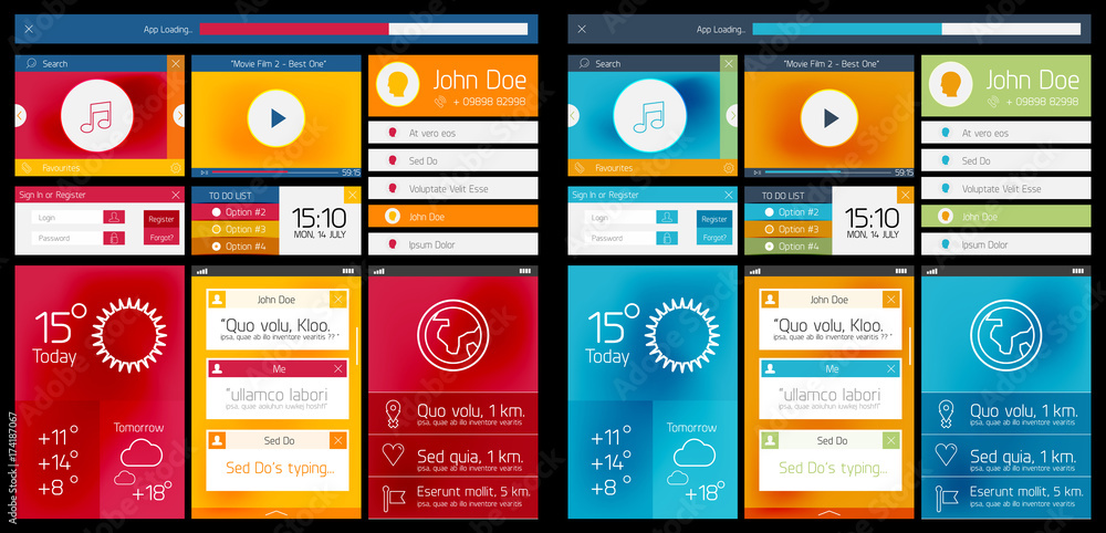 Vector web design scheme of ui Stock Vector | Adobe Stock