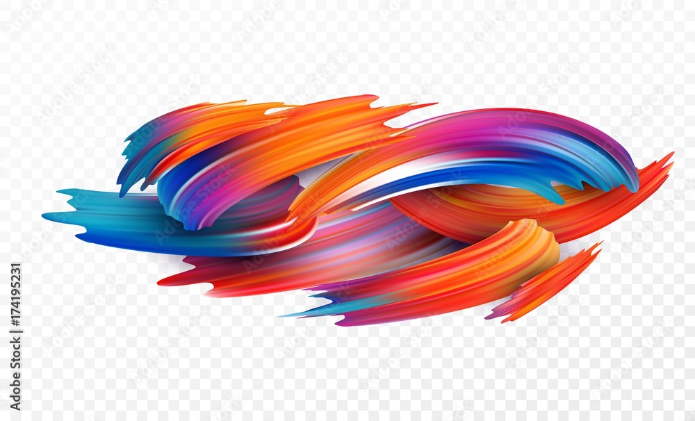 Color brushstroke oil or acrylic paint design element for presentations ...