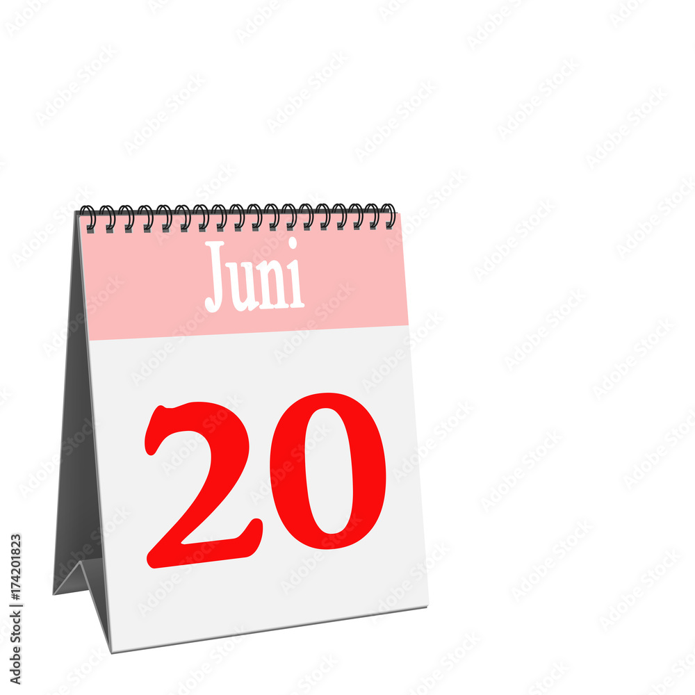 20. Juni, Sommeranfang, Kalender Stock-Illustration | Adobe Stock