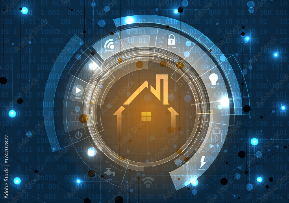 smart home technology futuristic concept for business background Stock ...
