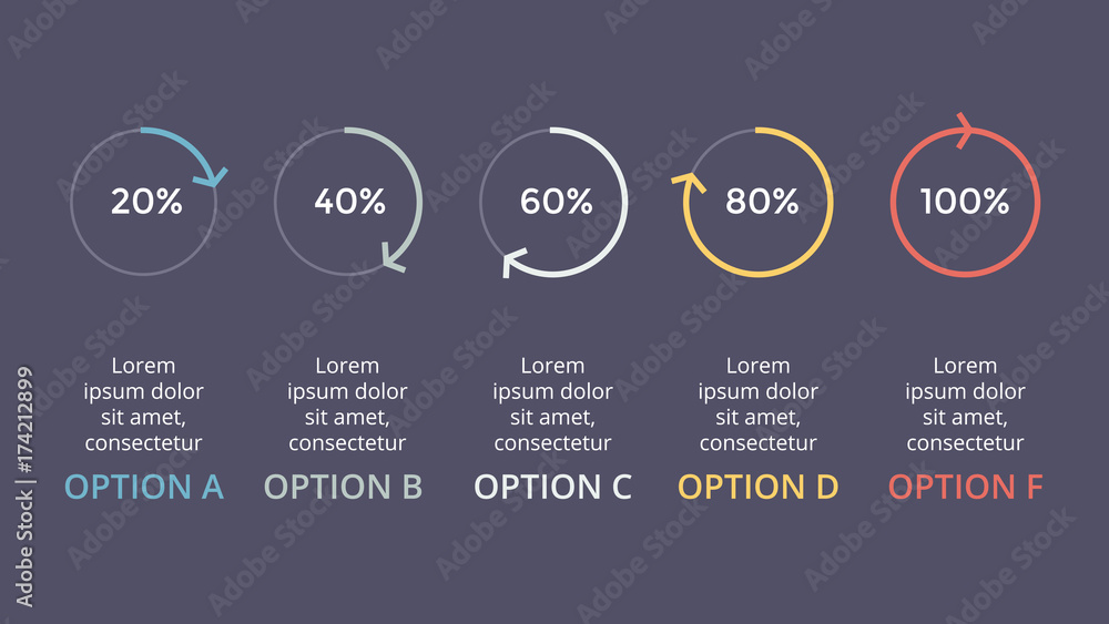 Vector circle arrows infographic, cycle percents diagram, status graph ...
