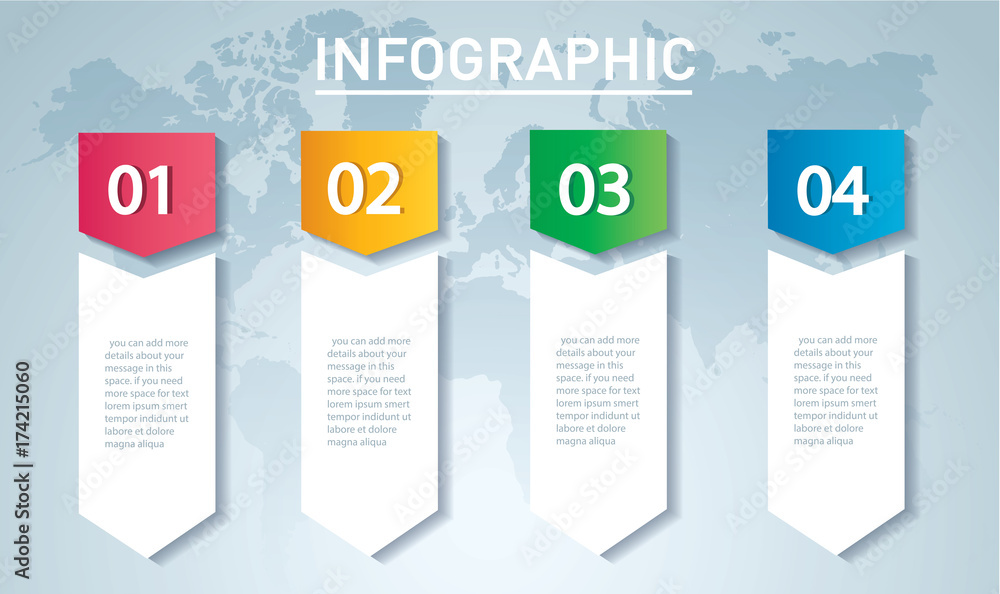 Arrow infographic concept. Vector template with 4 options, parts ...