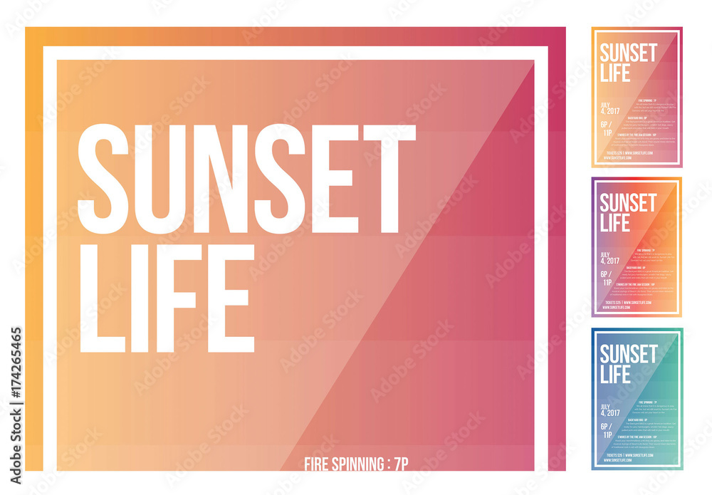 Sunset Poster Stock Template | Adobe Stock
