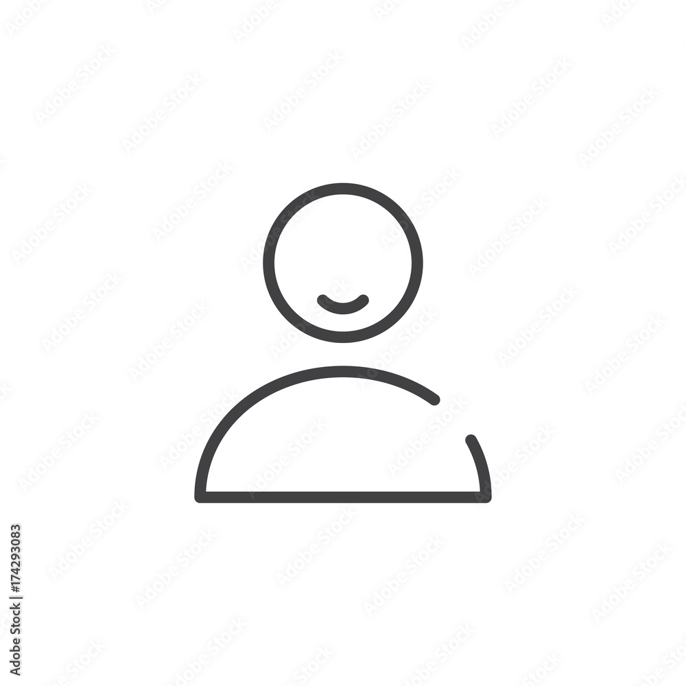 User person line icon, outline vector sign, linear style pictogram ...