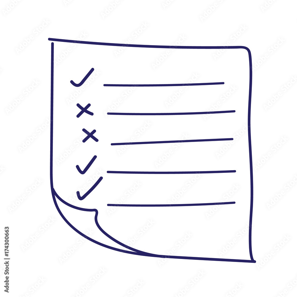 Vector isolated outline hand drawn check to do list, bullet, check mark ...