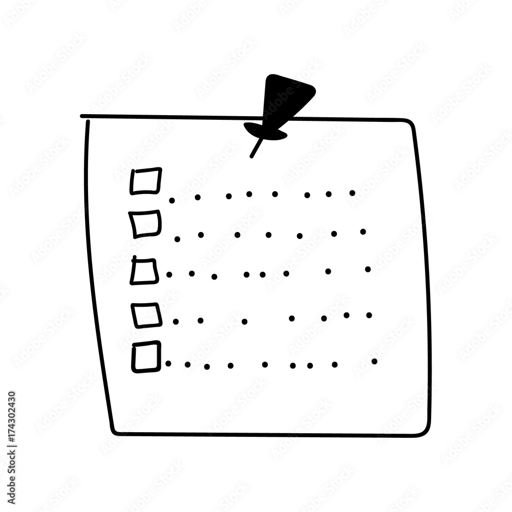 Vector isolated outline hand drawn check to do list, bullet, check mark ...