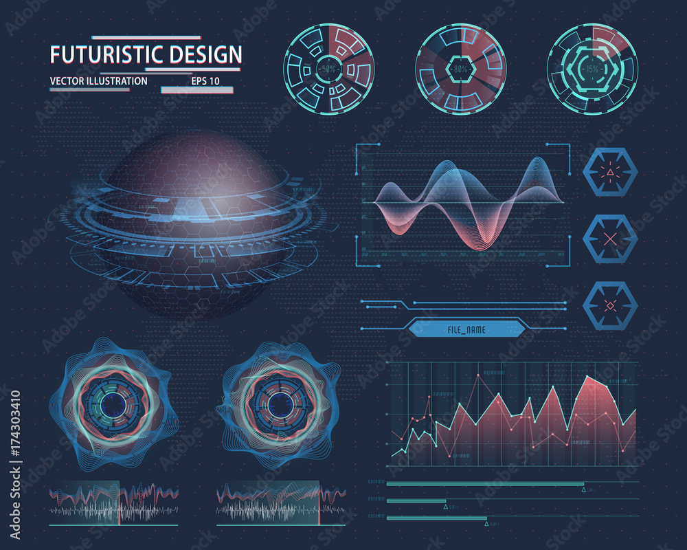 Infographic in futuristic design. Science theme Stock Vector | Adobe Stock