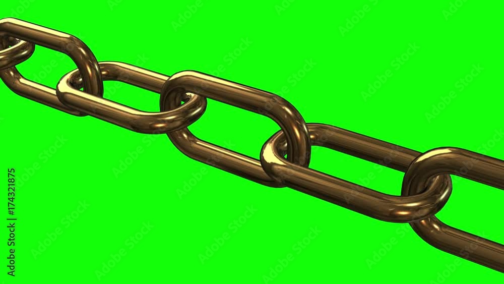 Gold Chain links moving. Seamless video available in 4K FullHD and HD ...