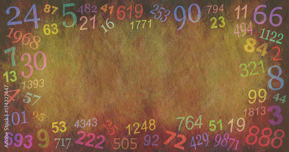 Numerology Numbers border background - random multicolored numbers ...