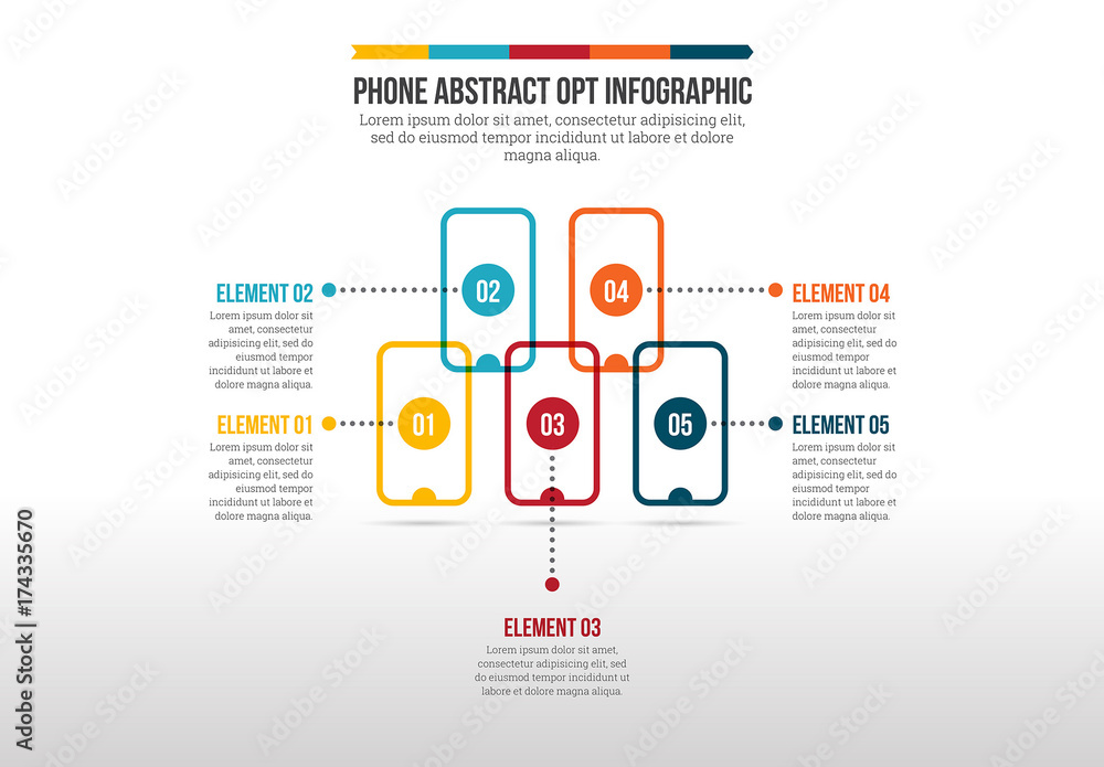 Mobile Phone Abstract Opt Infographic Stock Template | Adobe Stock