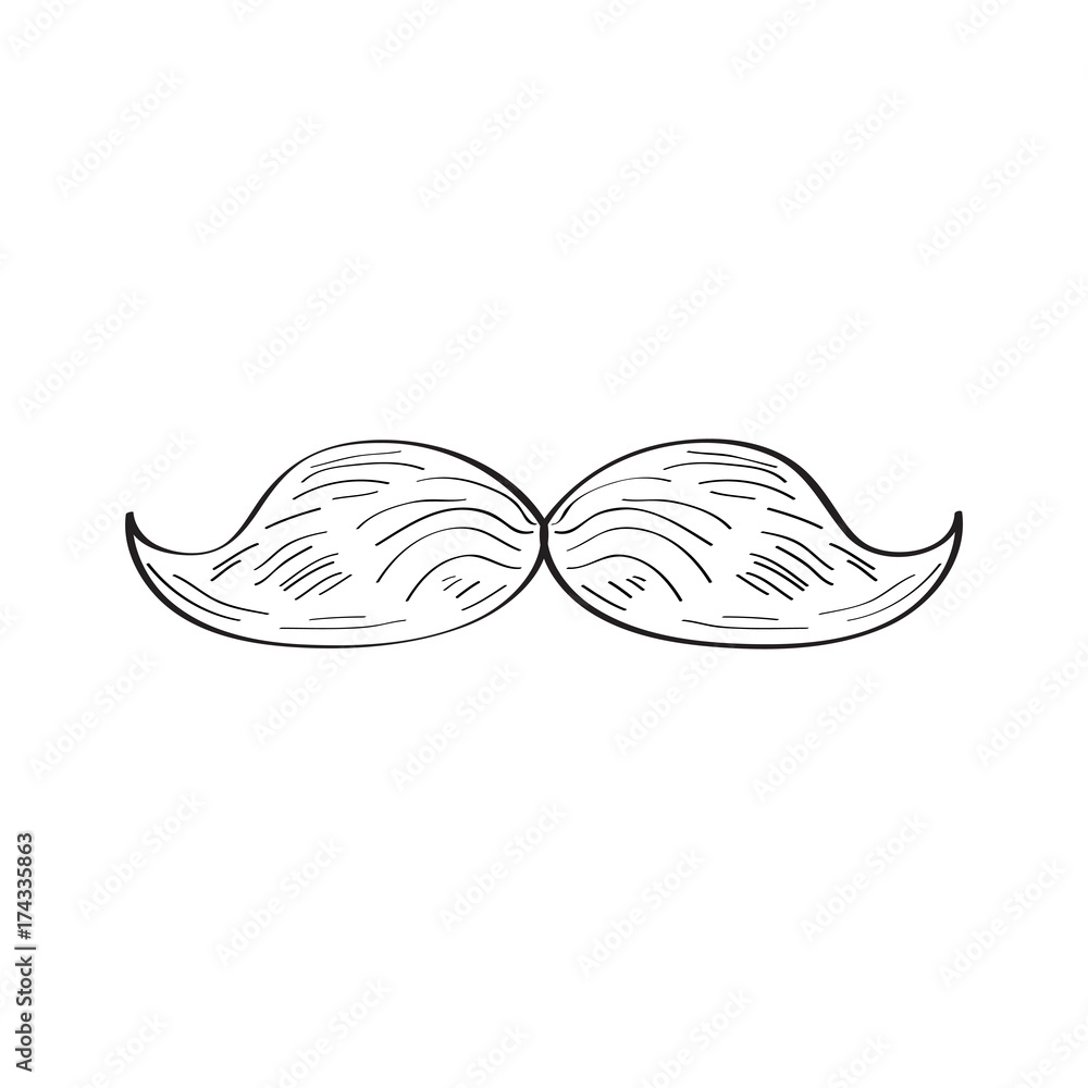 Isolated outline of a mustache, Vector illustration Stock Vector ...