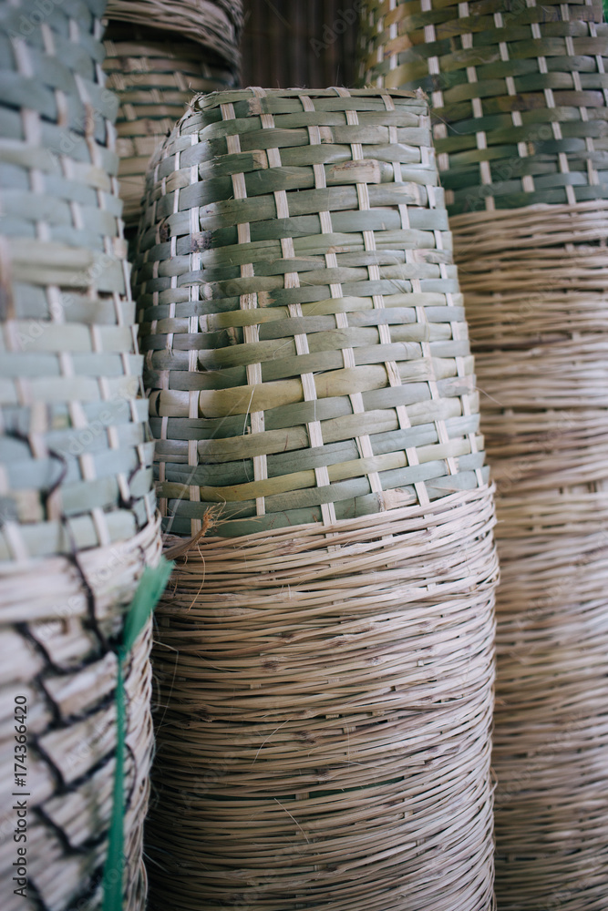 Stacks of empty baskets in a farm ready for the fruit harvest Stock ...