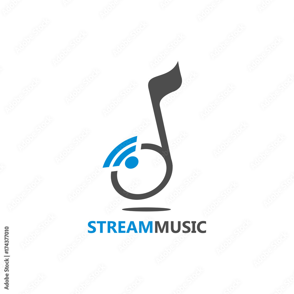 Streaming Music Logo Template Design Stock Vector | Adobe Stock