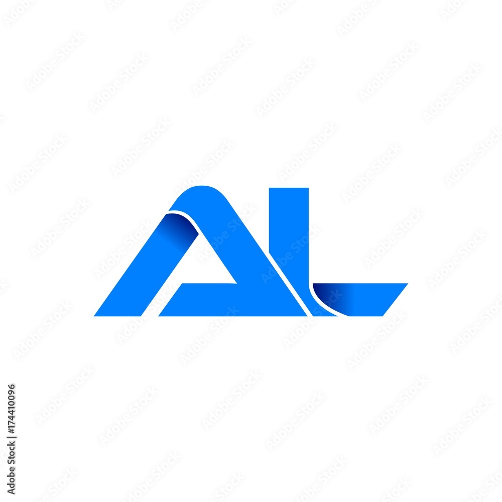 al logo initial logo vector modern blue fold style Stock Vector | Adobe ...