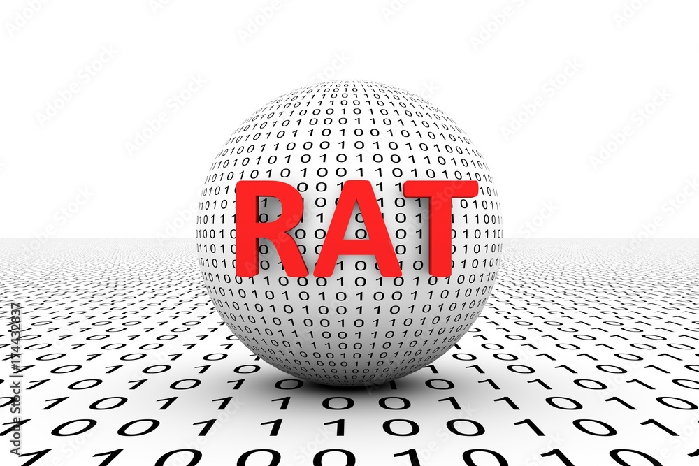RAT conceptual sphere binary code 3d illustration Stock Illustration ...