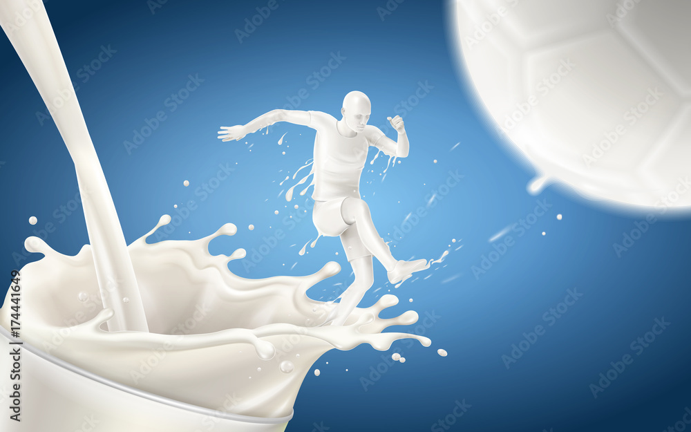Milk made soccer player Stock Vector | Adobe Stock