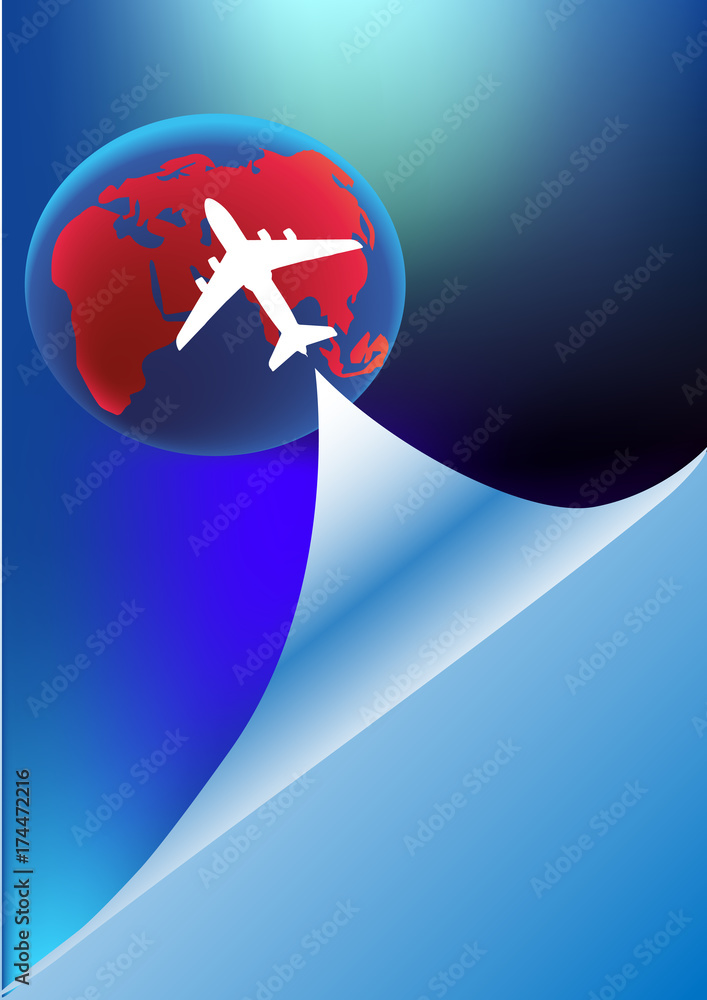 plane vector/ Brochure cover/ Swirl abstract background/ Eco friendly ...